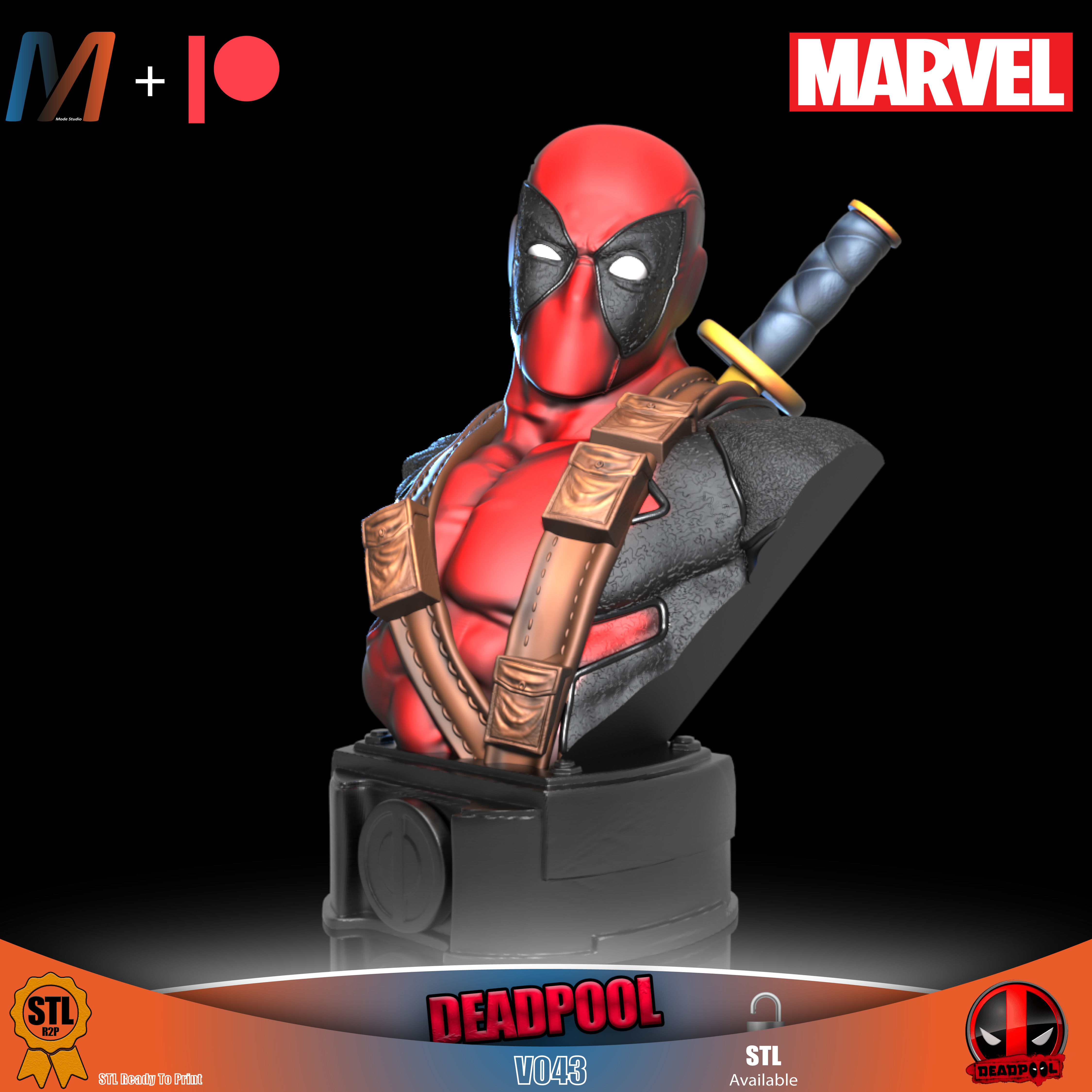 V043 - PACK X3 MARVEL DEADPOOL 3D model 3D printable | CGTrader