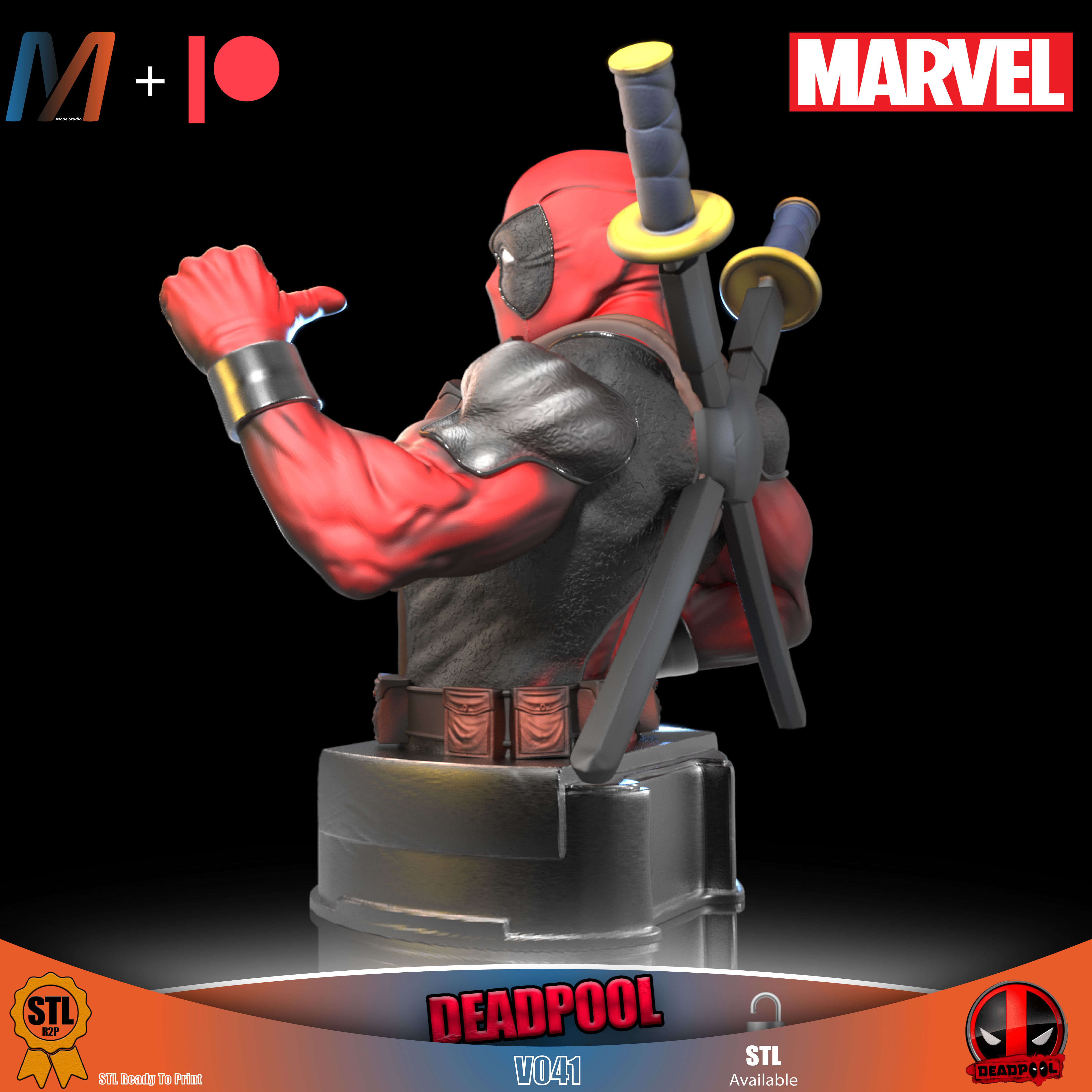 V043 - PACK X3 MARVEL DEADPOOL 3D model 3D printable | CGTrader