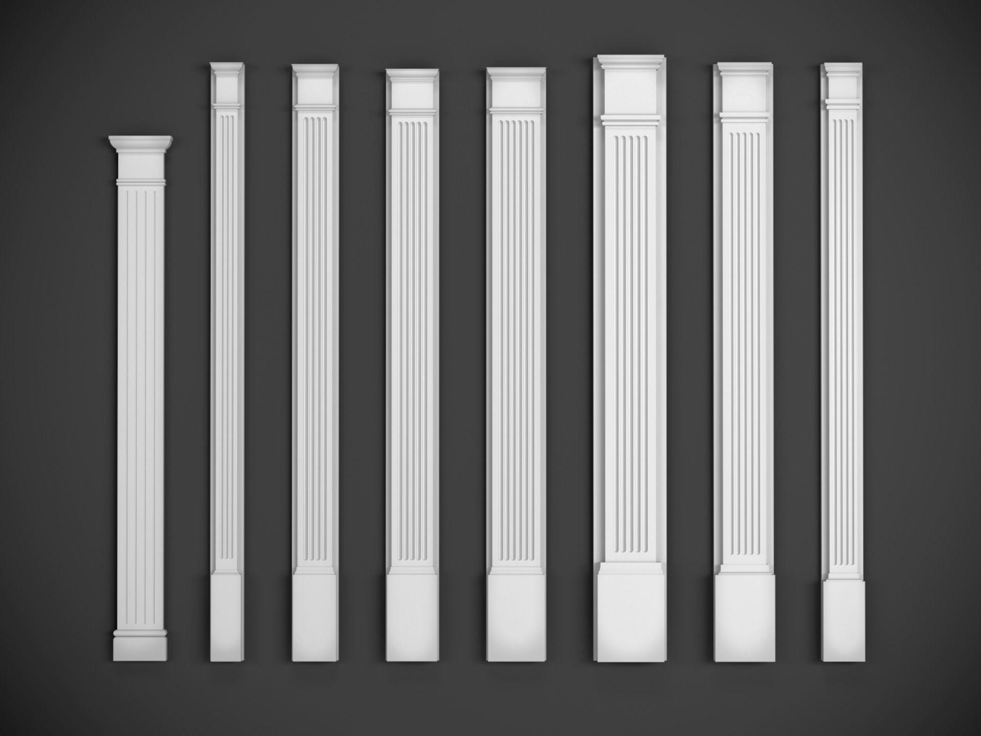 150 pilasters collection 3D model | CGTrader