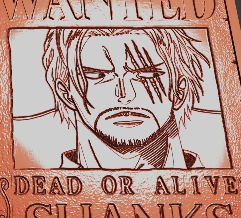 SHANKS WANTED POSTER - ONE PIECE 3D model 3D printable | CGTrader
