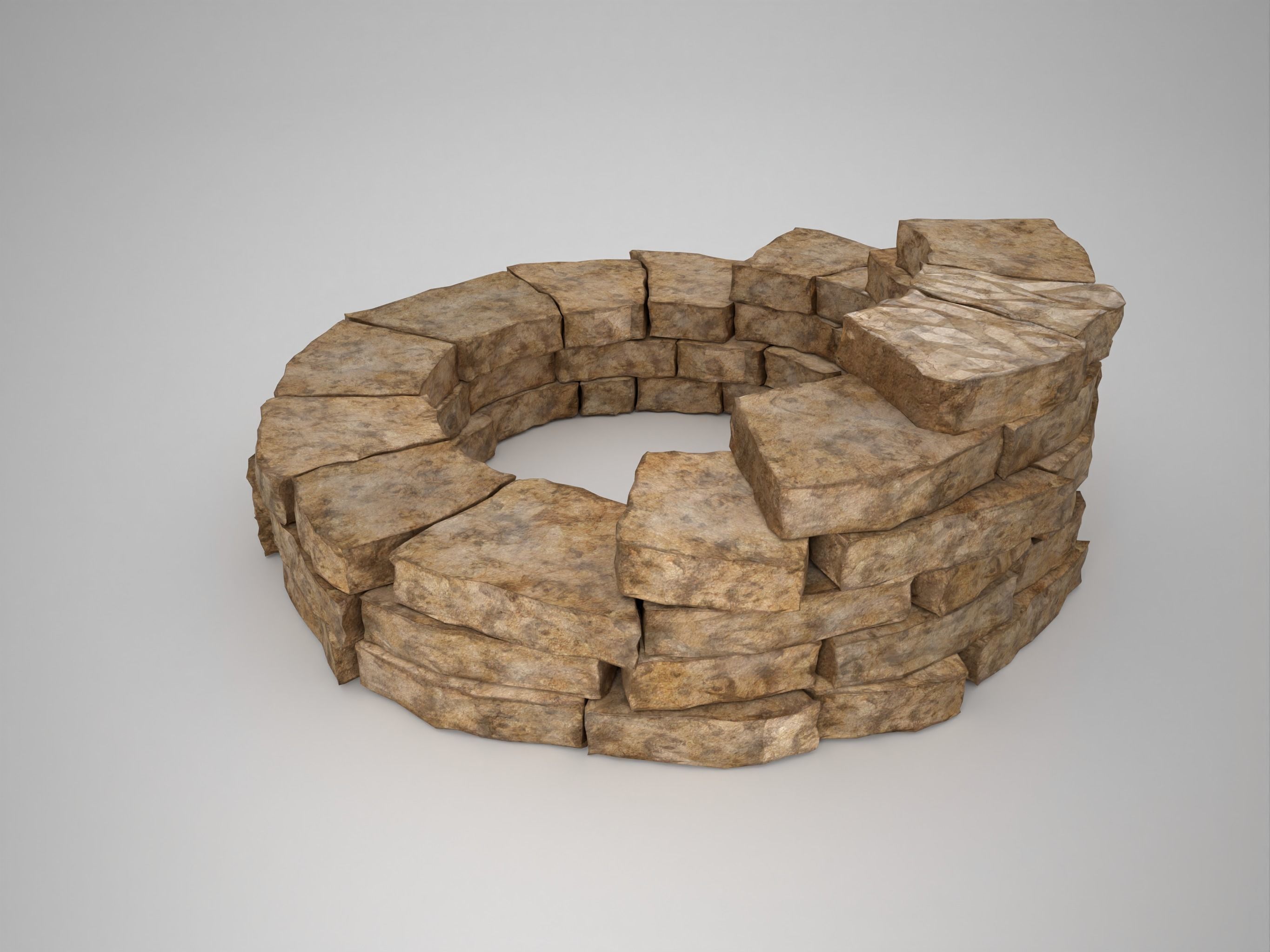 Round Stone Place 3D model | CGTrader