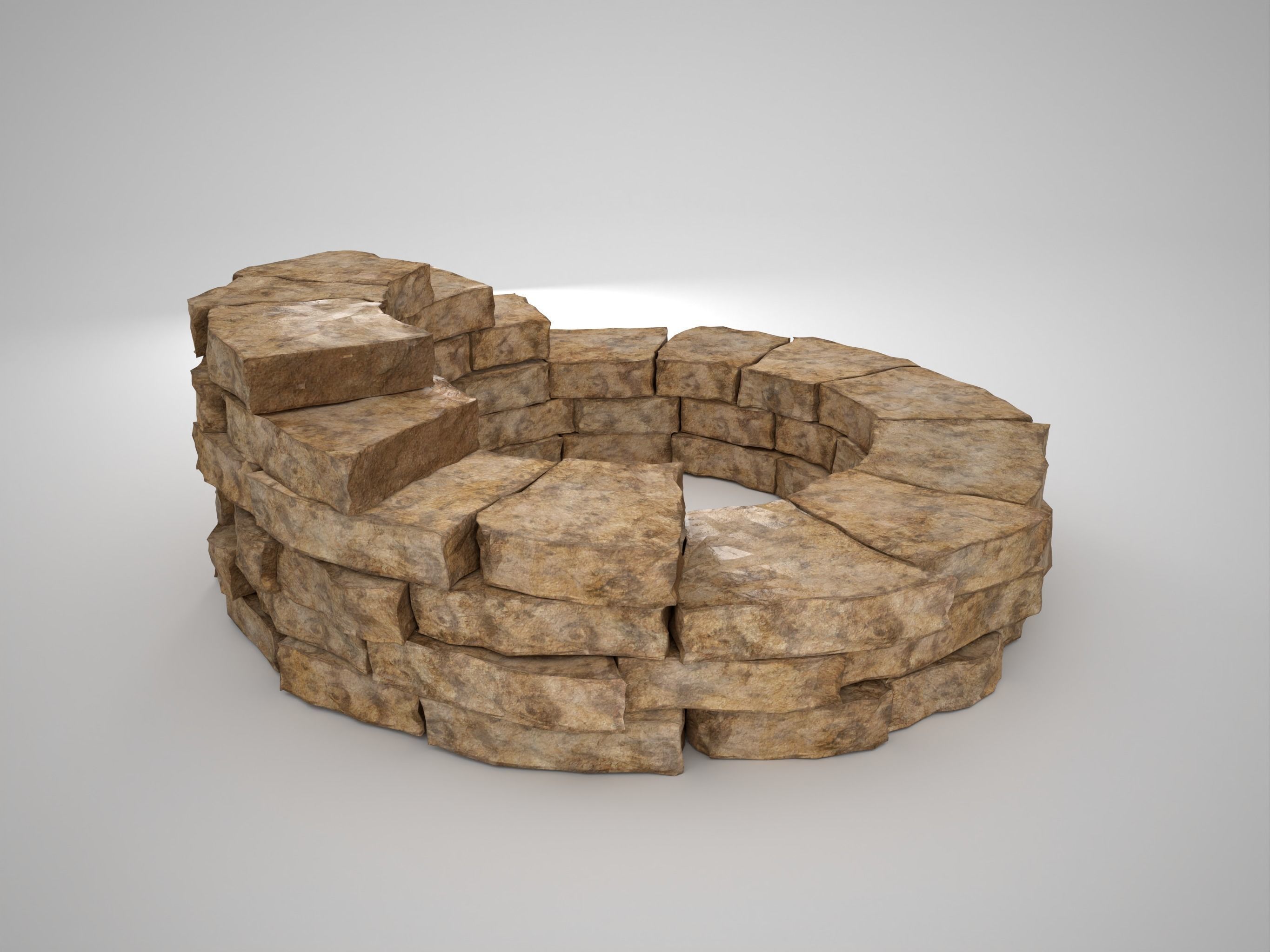 Round Stone Place 3D model | CGTrader