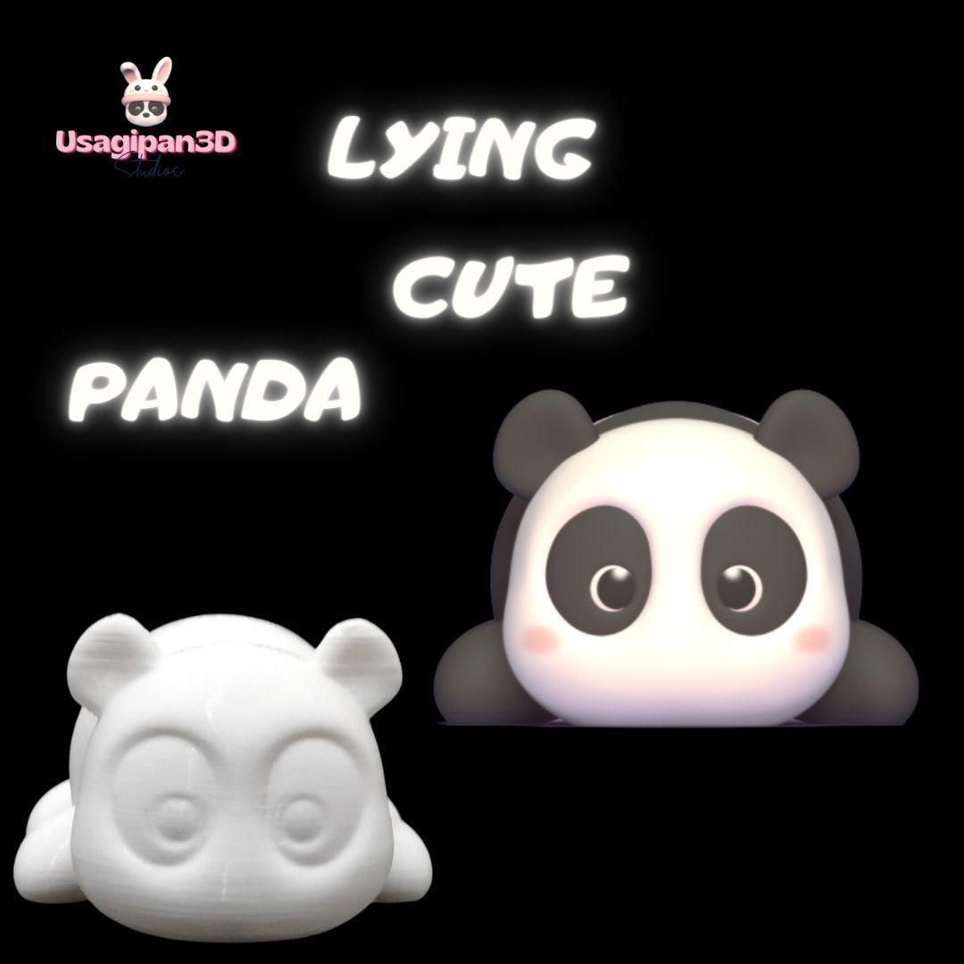 Lying Cute Panda 3D model 3D printable | CGTrader