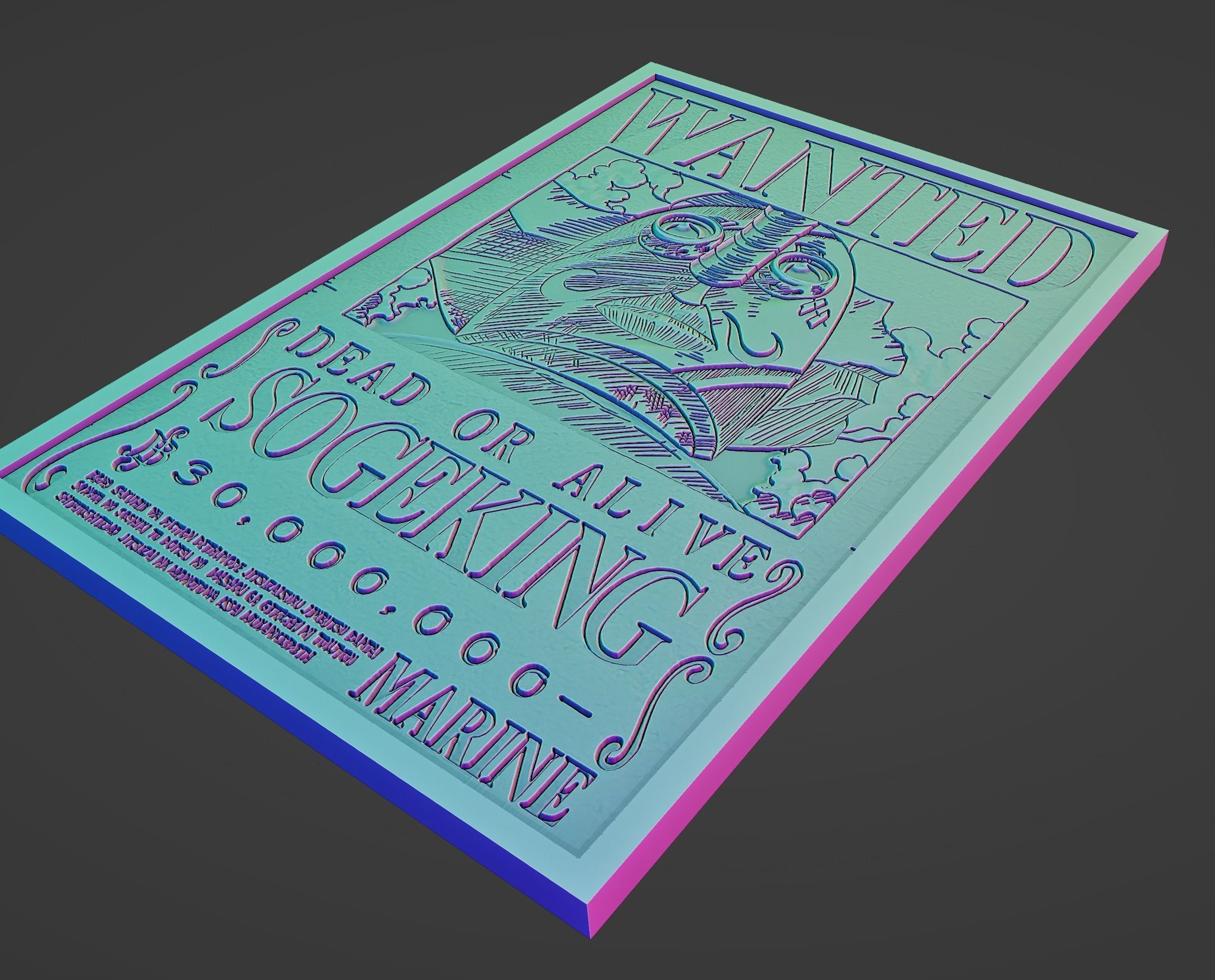 SOGEKING WANTED POSTER - ONE PIECE 3D model 3D printable | CGTrader