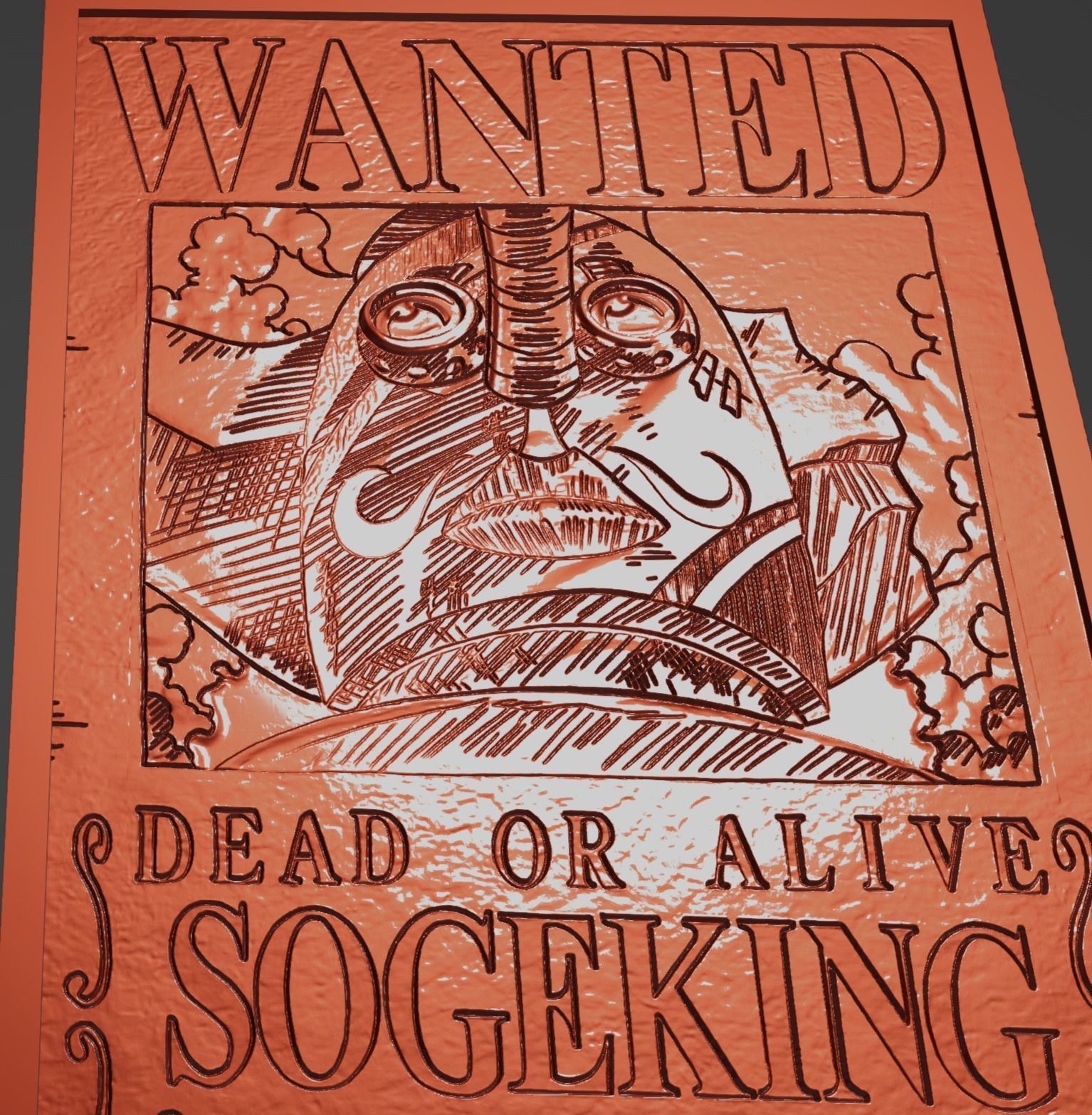 SOGEKING WANTED POSTER - ONE PIECE 3D model 3D printable | CGTrader