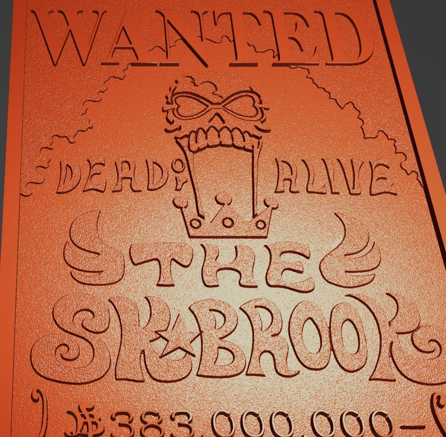 BROOK WANTED POSTER - ONE PIECE 3D model 3D printable | CGTrader
