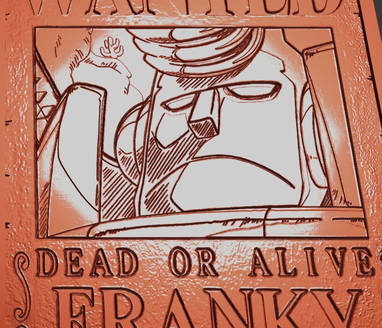 FRANKY WANTED POSTER - ONE PIECE 3D model 3D printable | CGTrader