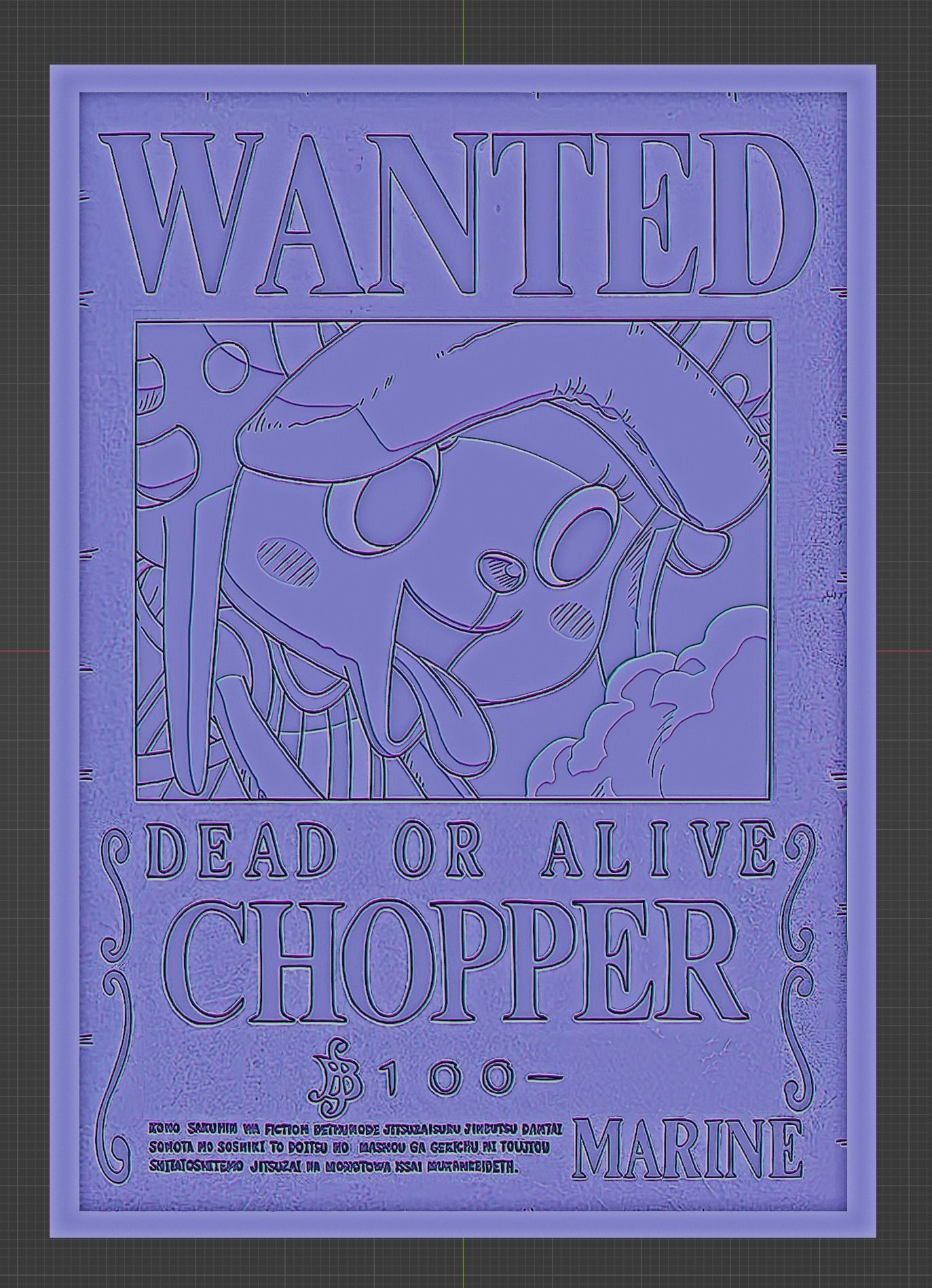 CHOPPER WANTED POSTER - ONE PIECE free 3D model 3D printable | CGTrader