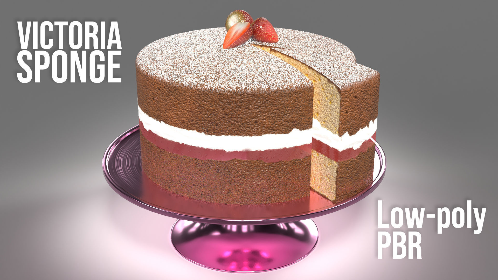 3D model Victoria Sponge VR / AR / low-poly | CGTrader