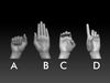 HAND SIGN LANGUAGE ALPHABET A B C D 3D model 3D printable | CGTrader