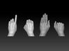 HAND SIGN LANGUAGE ALPHABET A B C D 3D model 3D printable | CGTrader