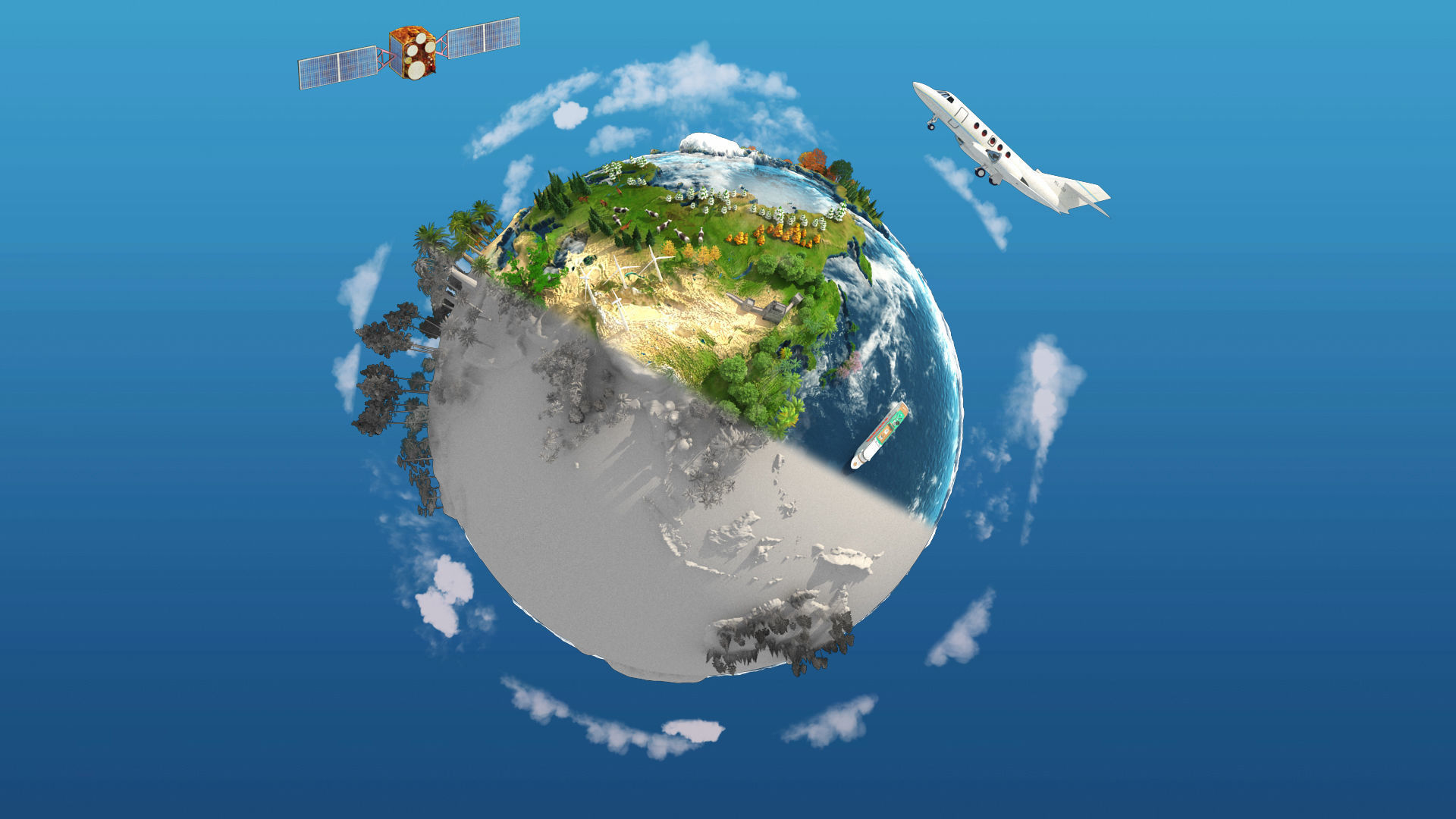 Green Ecological Earth 3D model animated | CGTrader