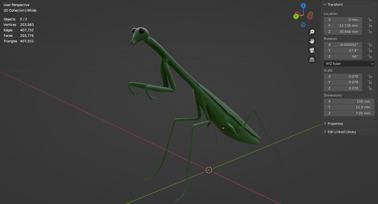 3D model Mantis low poly 3D model for 3D print VR / AR / low-poly | CGTrader