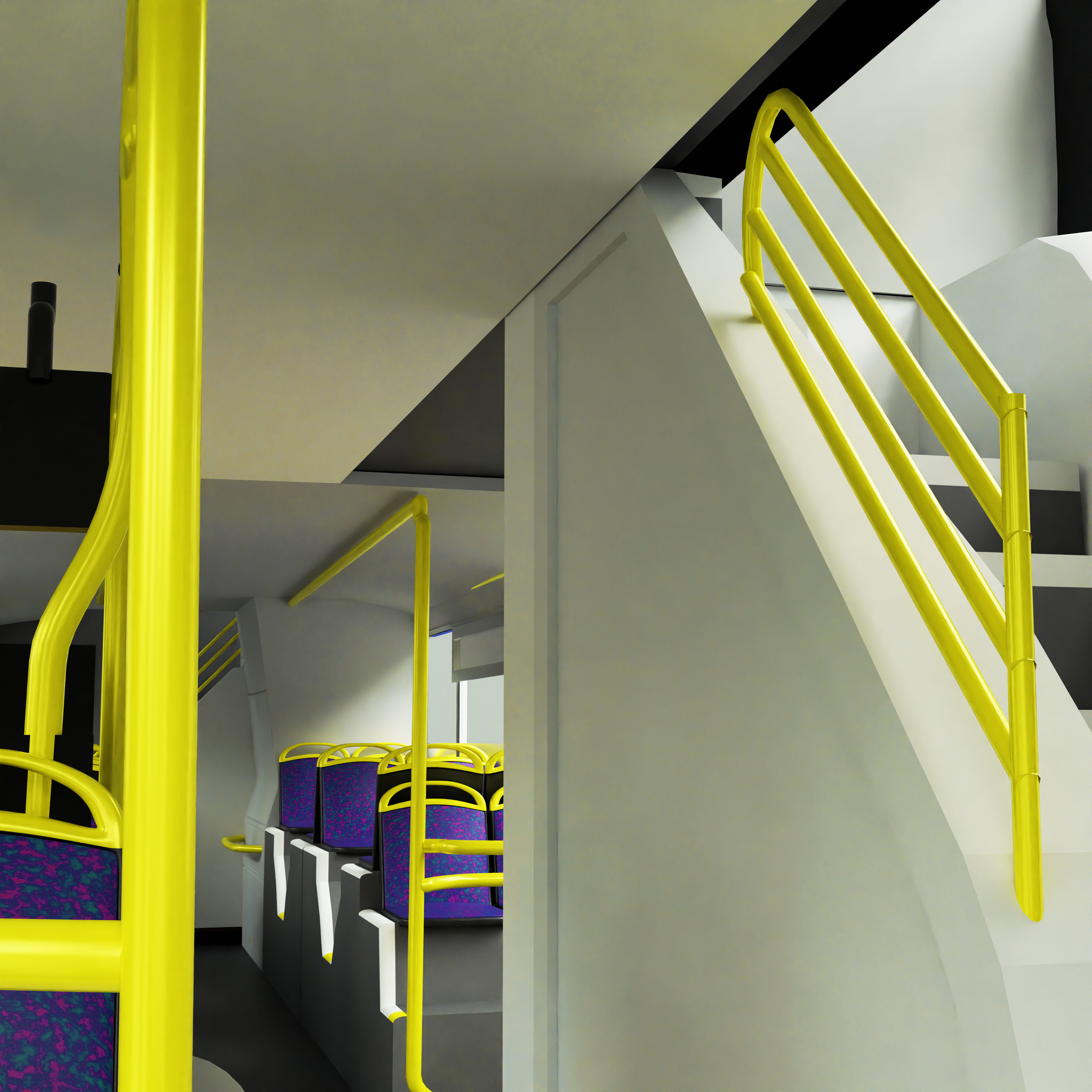 3D model Lowpoly City Bus with interior Low-poly 3D model VR / AR / low ...