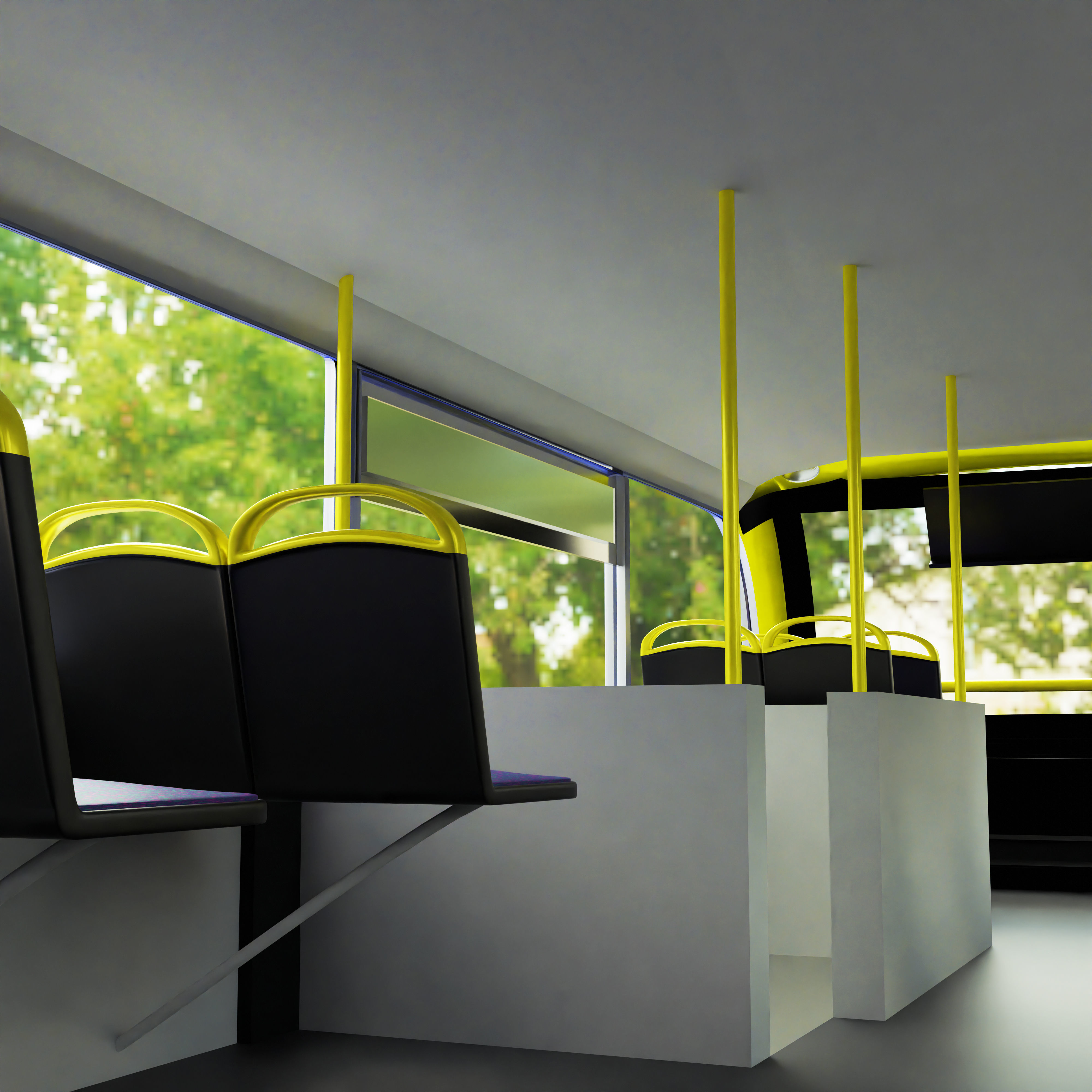 3D model Lowpoly City Bus with interior Low-poly 3D model VR / AR / low ...