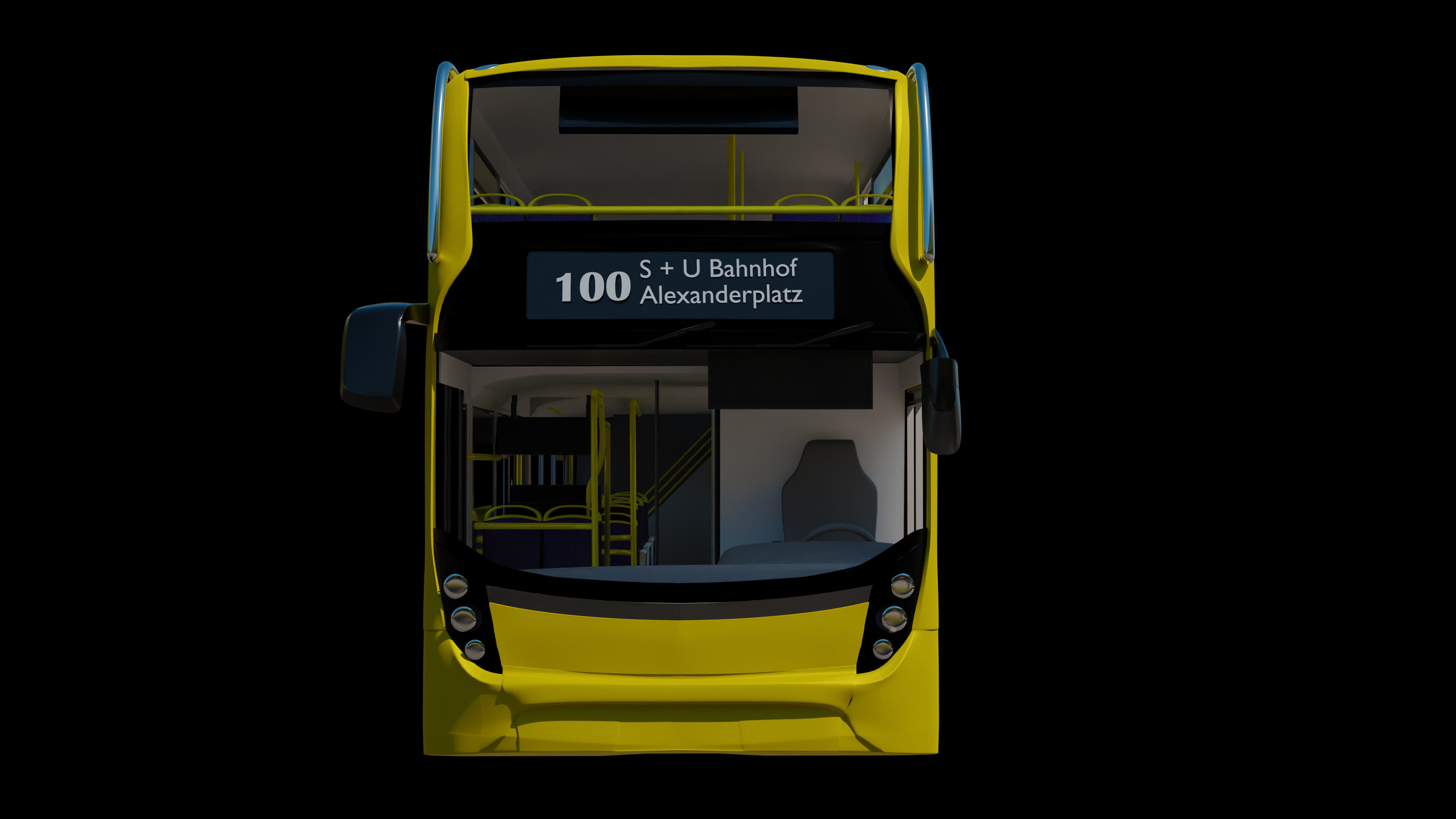3D model Lowpoly City Bus with interior Low-poly 3D model VR / AR / low ...