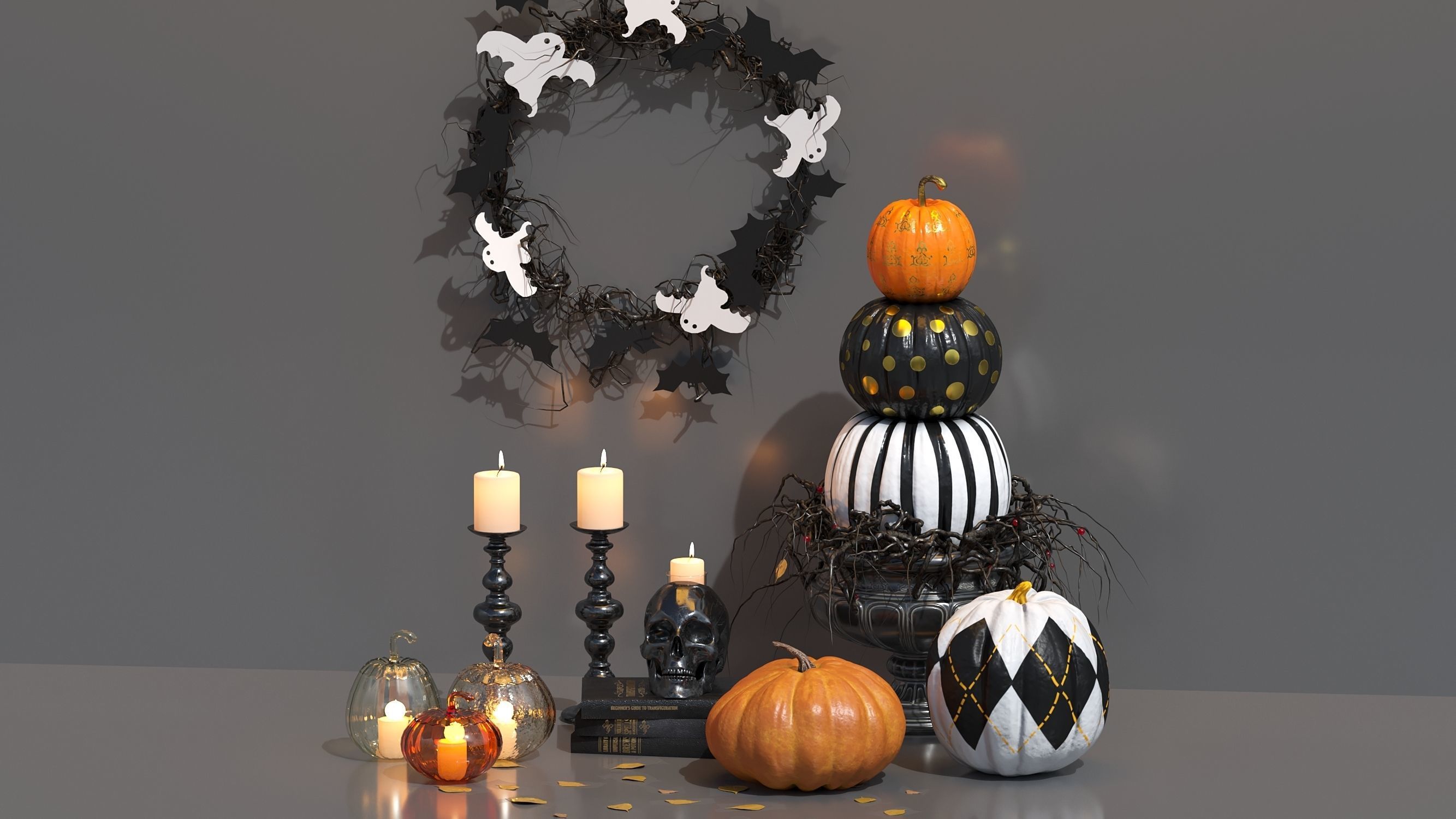 Halloween decor set 3D model | CGTrader