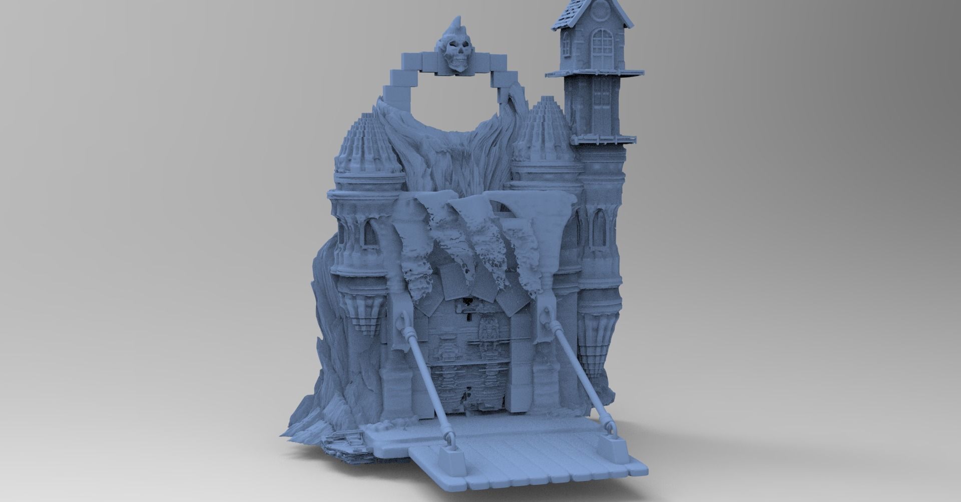 Great Wood gate tower 3D model | CGTrader