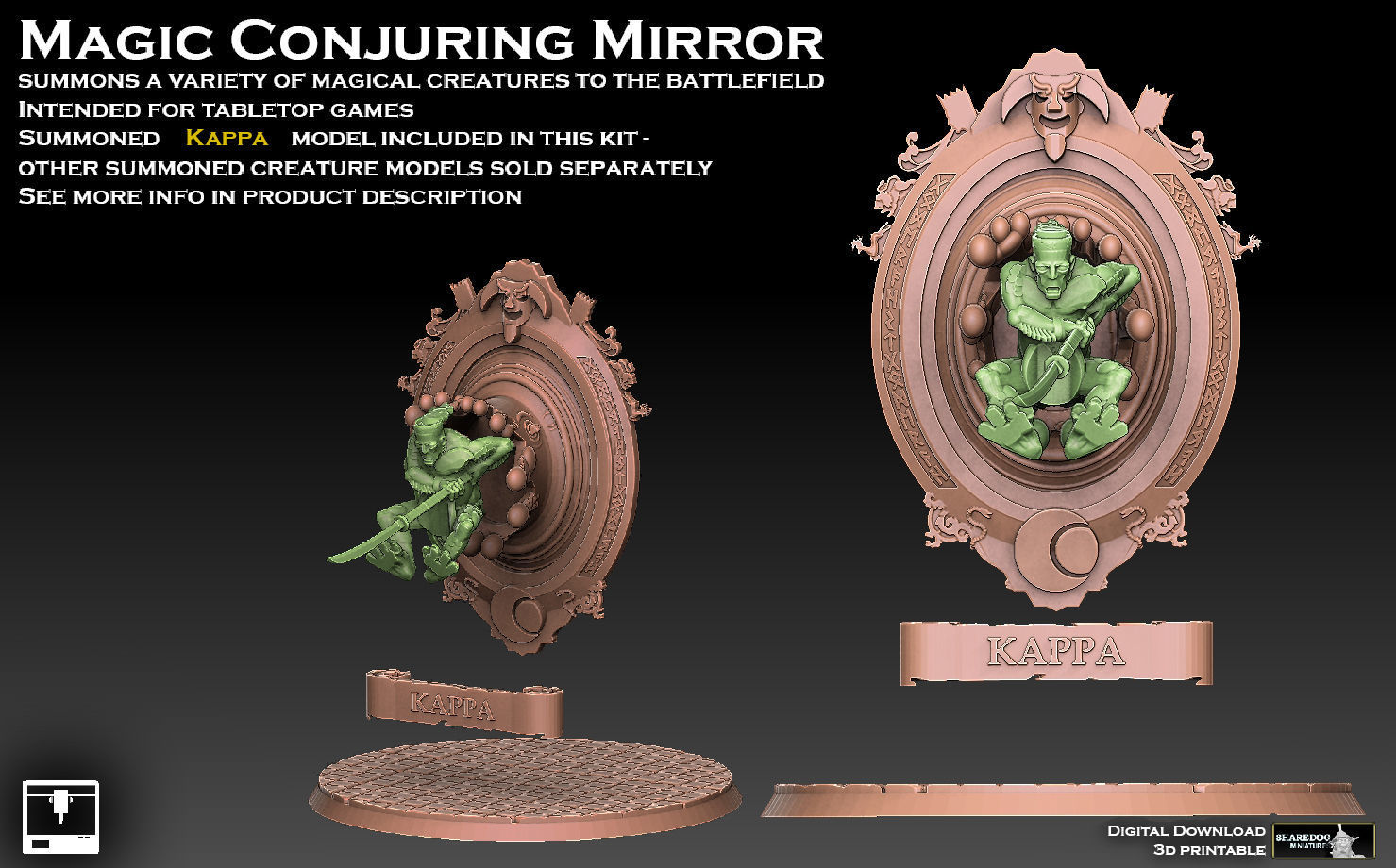 Magic Conjuring Mirror Kappa Version 3D model 3D printable | CGTrader