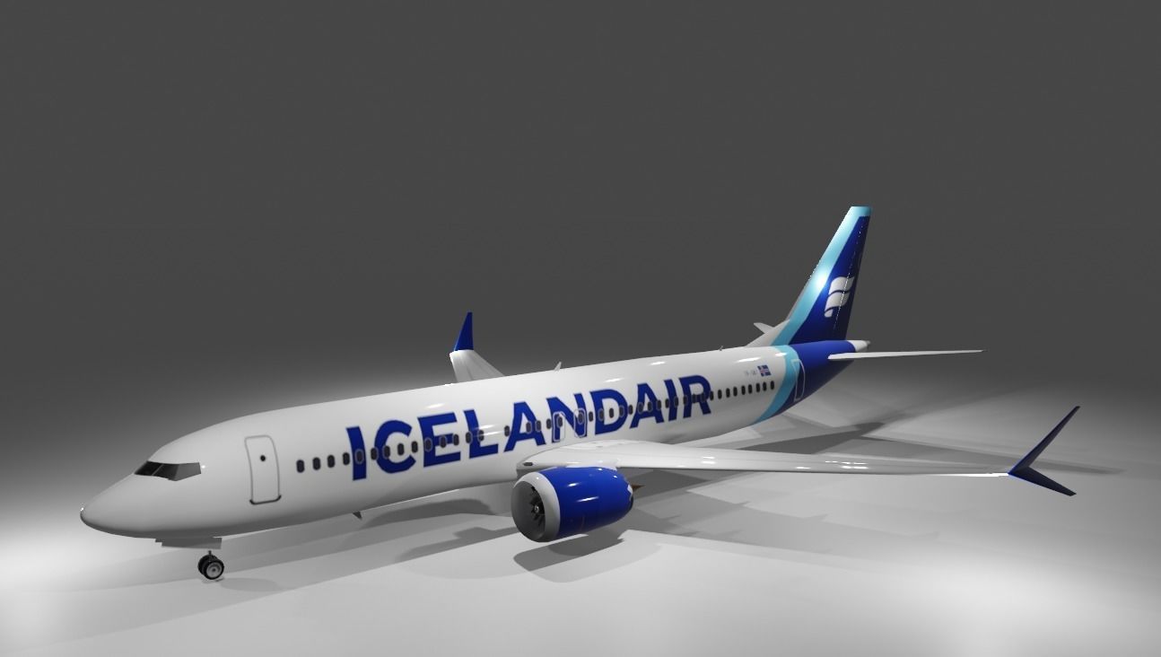 3D model Iceland air boeing 737 max 8 3d model with cockpit VR / AR ...
