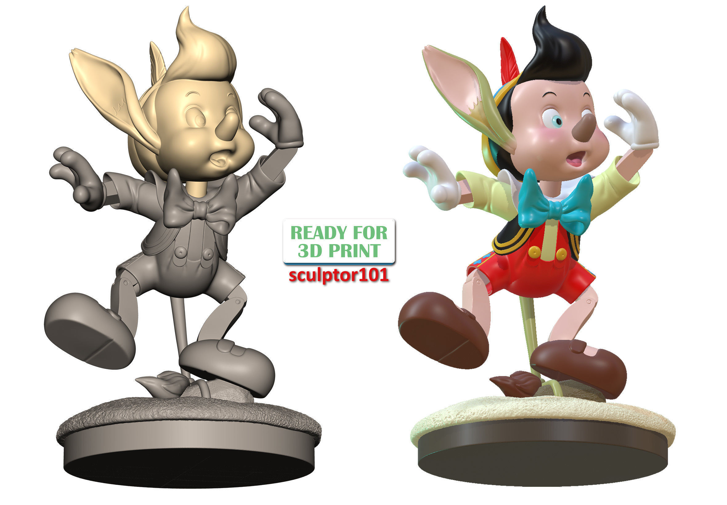 The Sinking of Pinocchio fan art 3D model 3D printable | CGTrader