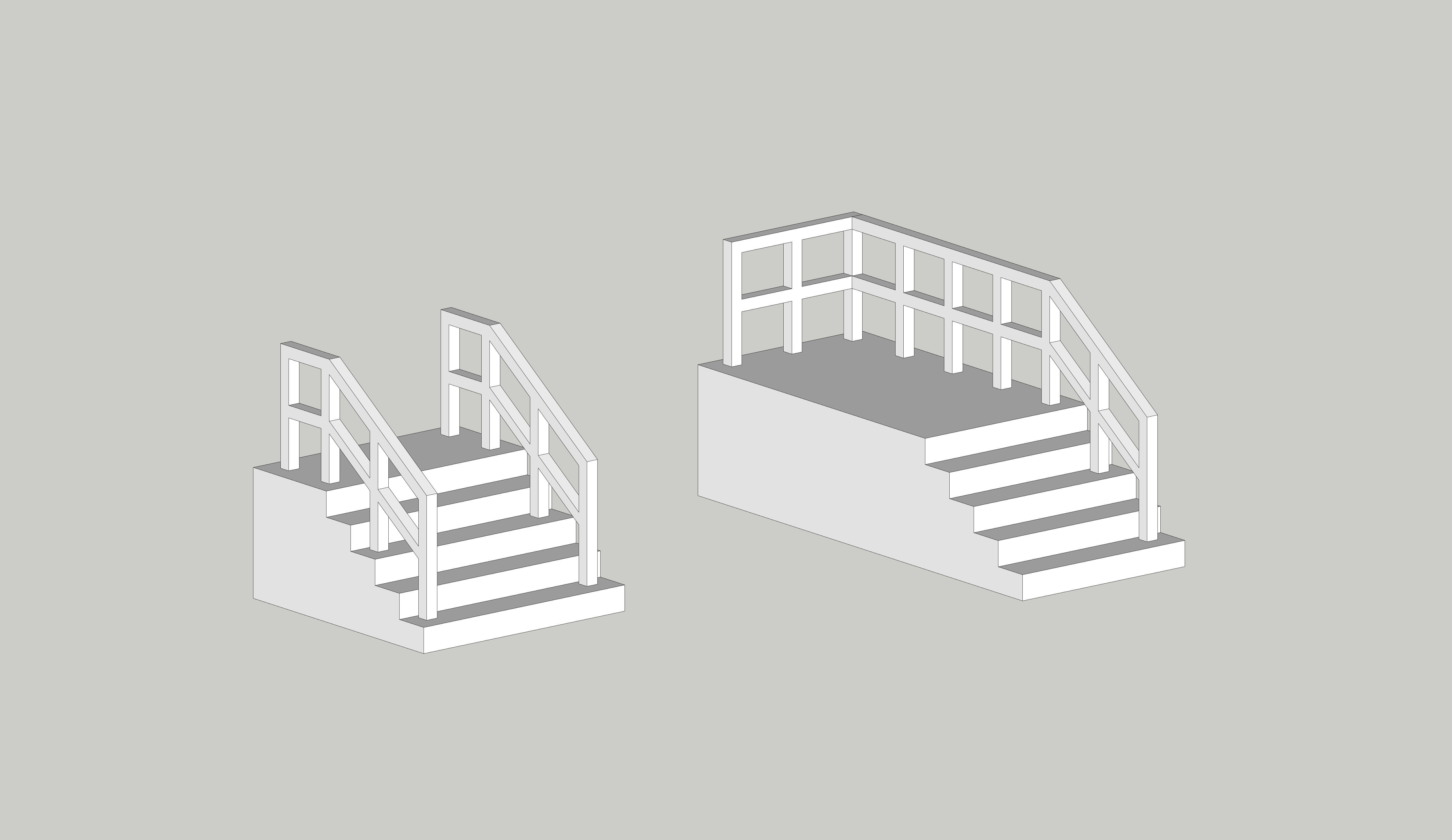 3D model Building Entrance Long Short Stairs by Outland Models VR / AR ...