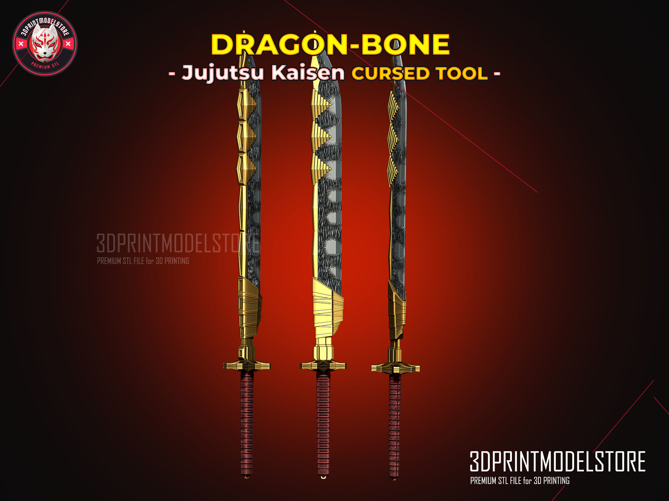 Dragon-Bone Cursed Tool - Jujutsu Kaisen - Maki Weapon 3D model 3D ...