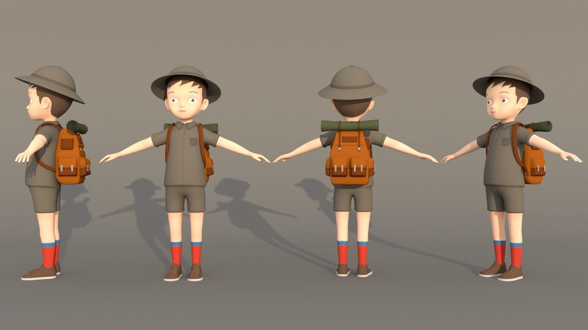 3D model Explorer Mountain Climber Character VR / AR / low-poly rigged ...
