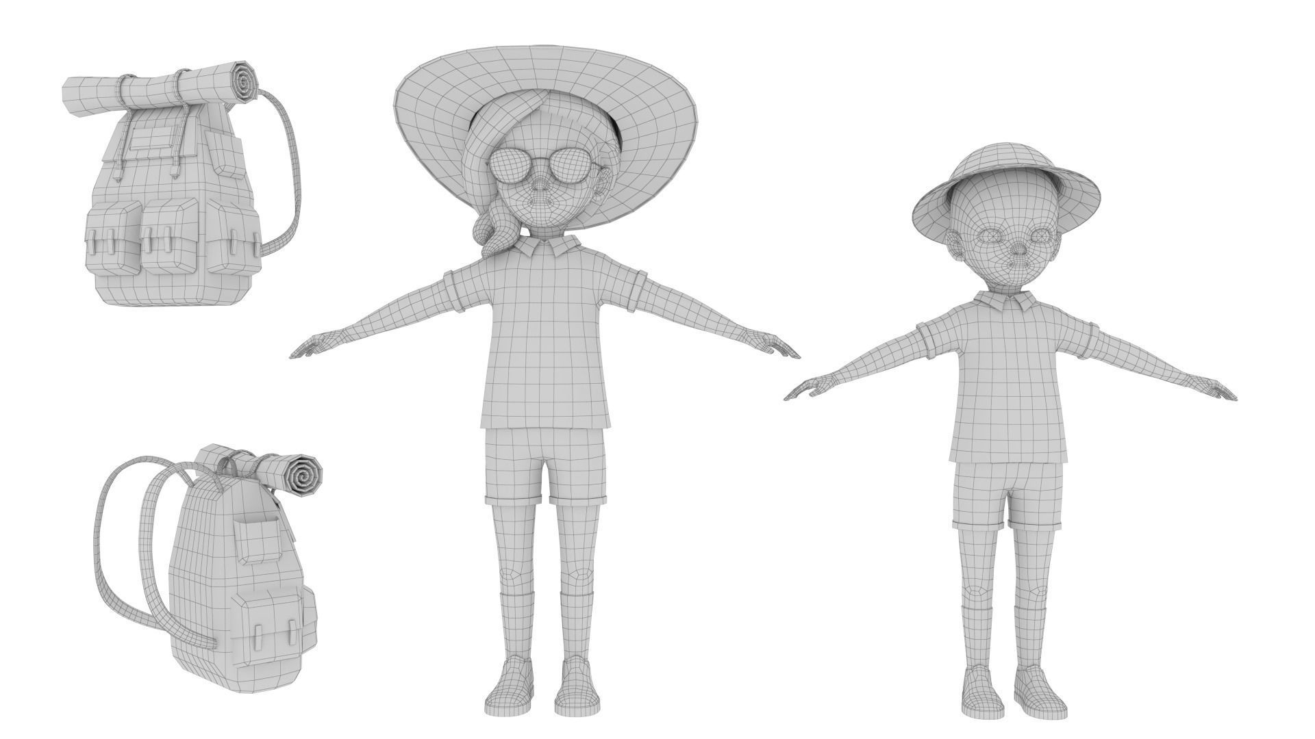 3D model Explorer Mountain Climber Character VR / AR / low-poly rigged ...