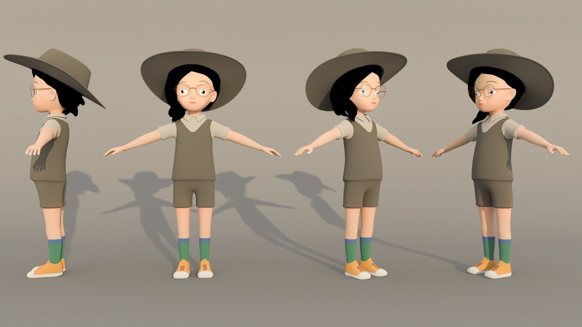 3D model Explorer Mountain Climber Character VR / AR / low-poly rigged ...