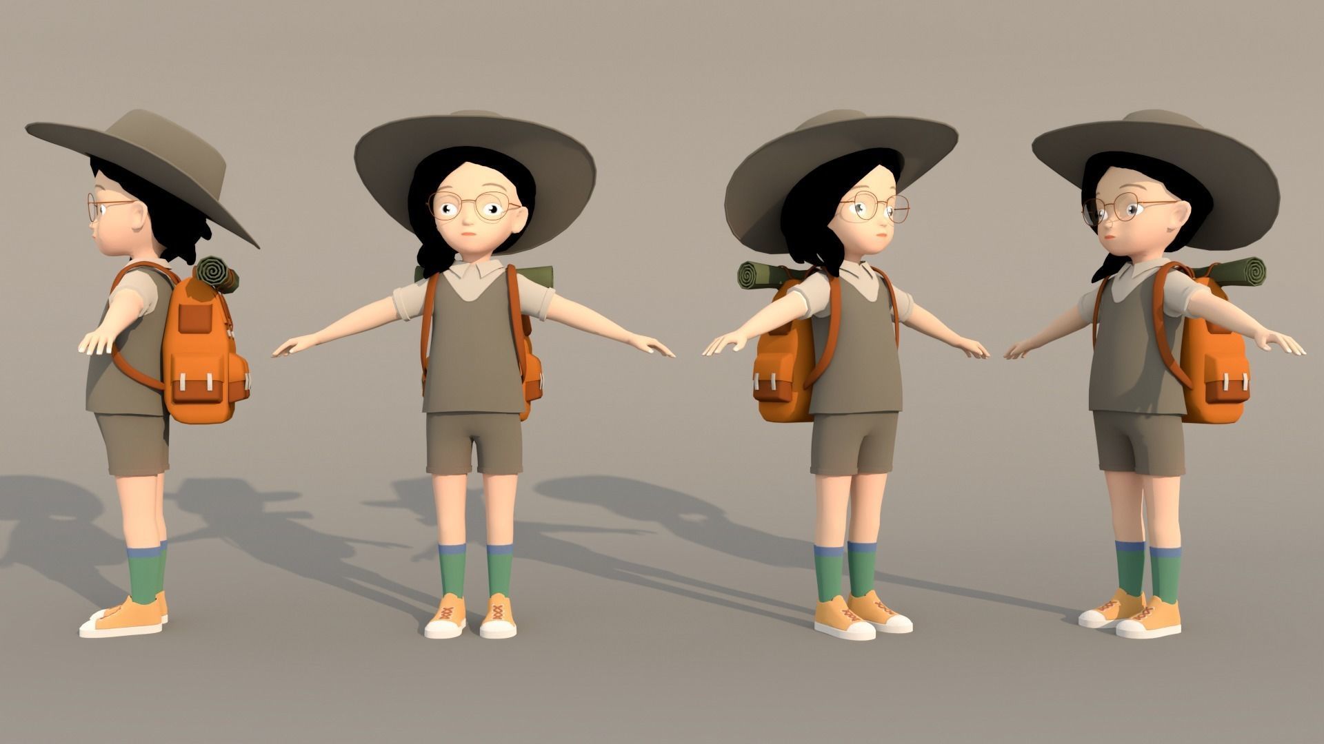 3D model Explorer Mountain Climber Character VR / AR / low-poly rigged ...