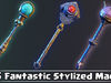 3D model 15 Fantastic Stylized Maces Game Ready VOL01 VR / AR / low ...