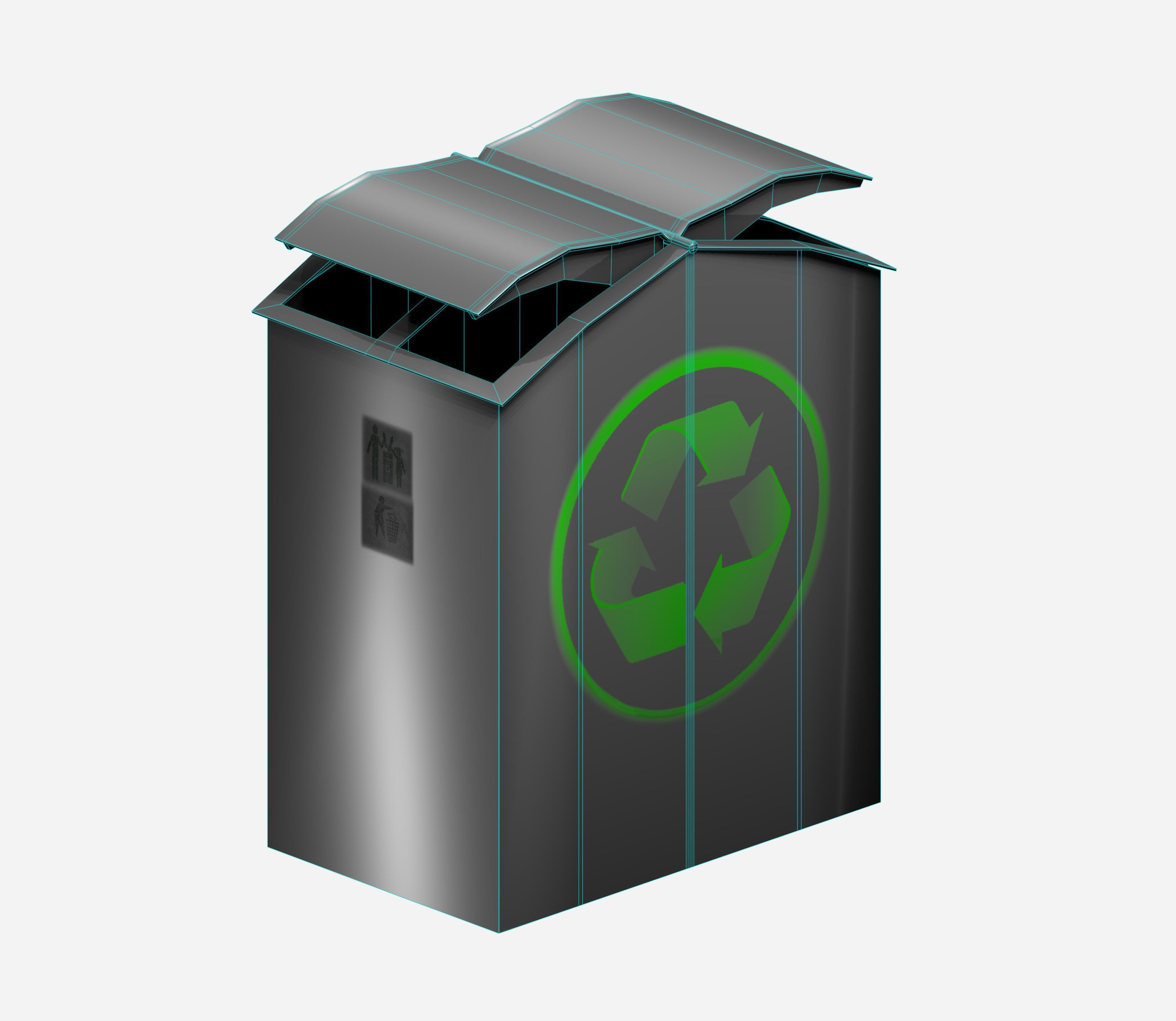 3D model Metal box type metal dust bin VR / AR / low-poly | CGTrader