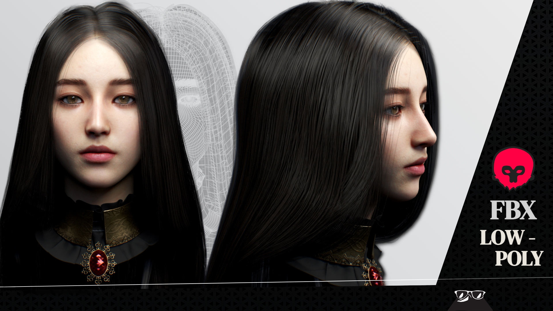 3D model Beautiful 3D Female Head and Bonus VR / AR / low-poly | CGTrader