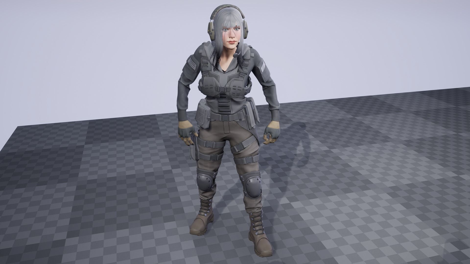 3D model Tactical soldier Female low poly game ready VR / AR / low-poly ...