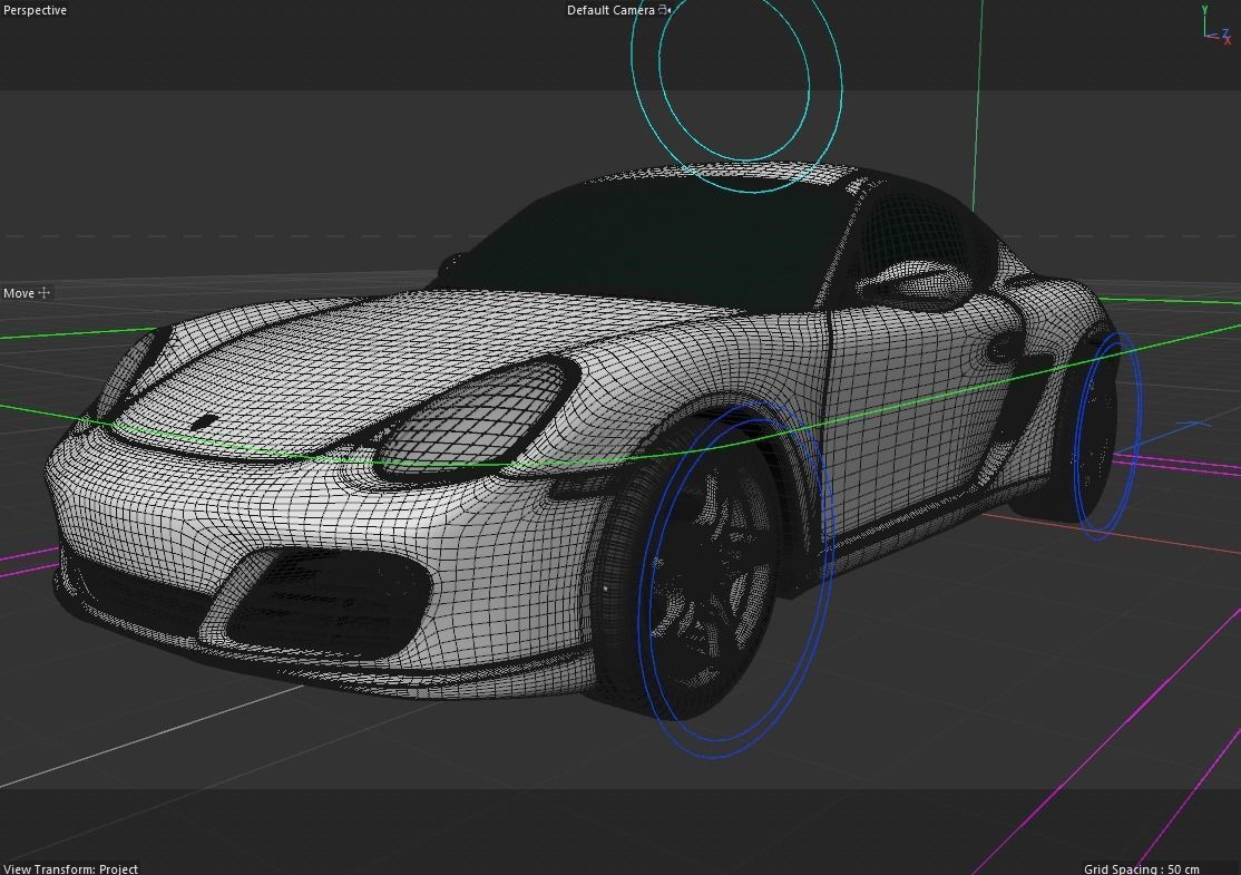 Porsche Cayman S 2011 Rig In Cinema 4d 3D model animated rigged | CGTrader