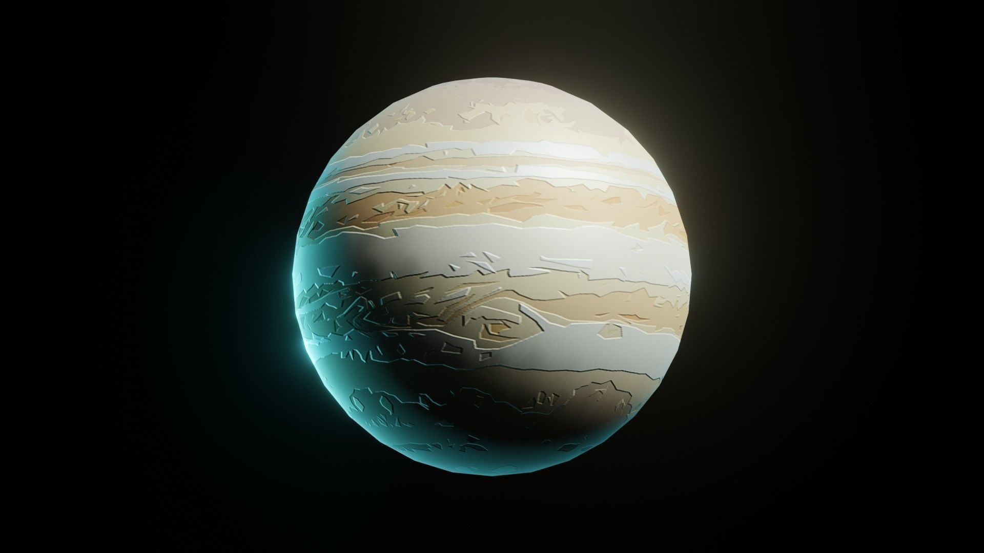 3D model Stylized Planet Jupiter 3D Model 2k 4k 8k Textures VR / AR ...