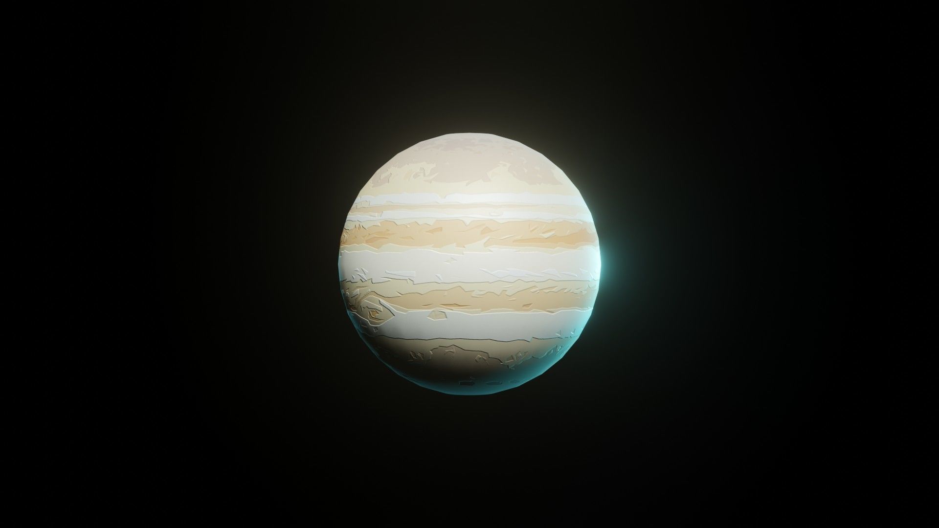 3D model Stylized Planet Jupiter 3D Model 2k 4k 8k Textures VR / AR ...