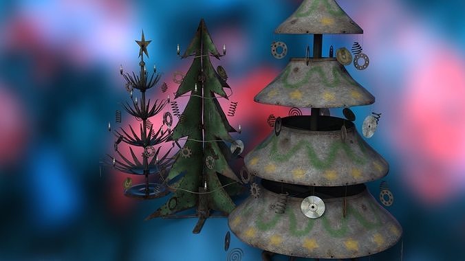 digital scientific Christmas trees 3D model | CGTrader