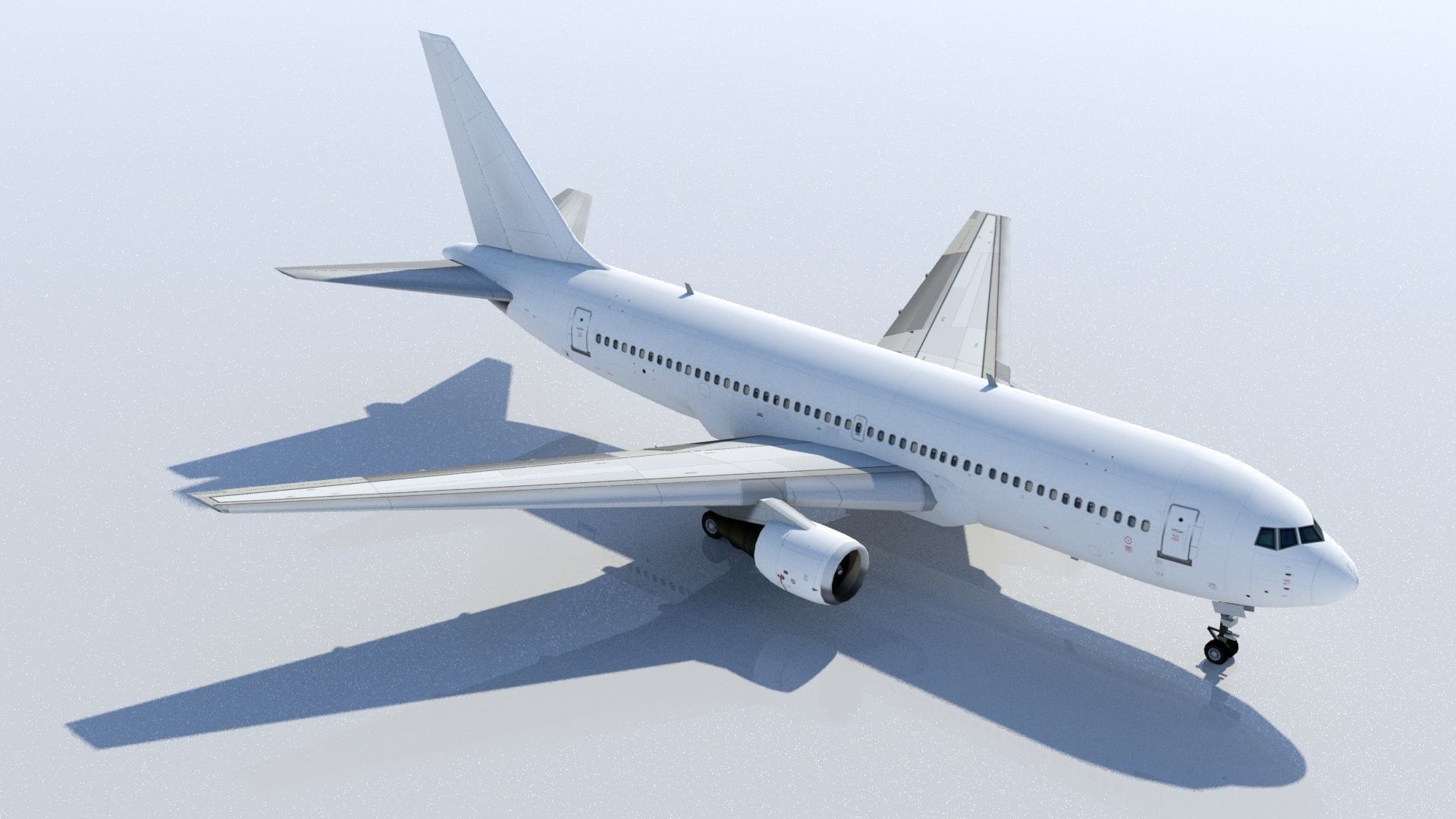3D model B767-200 static Model Low Poly blank VR / AR / low-poly | CGTrader