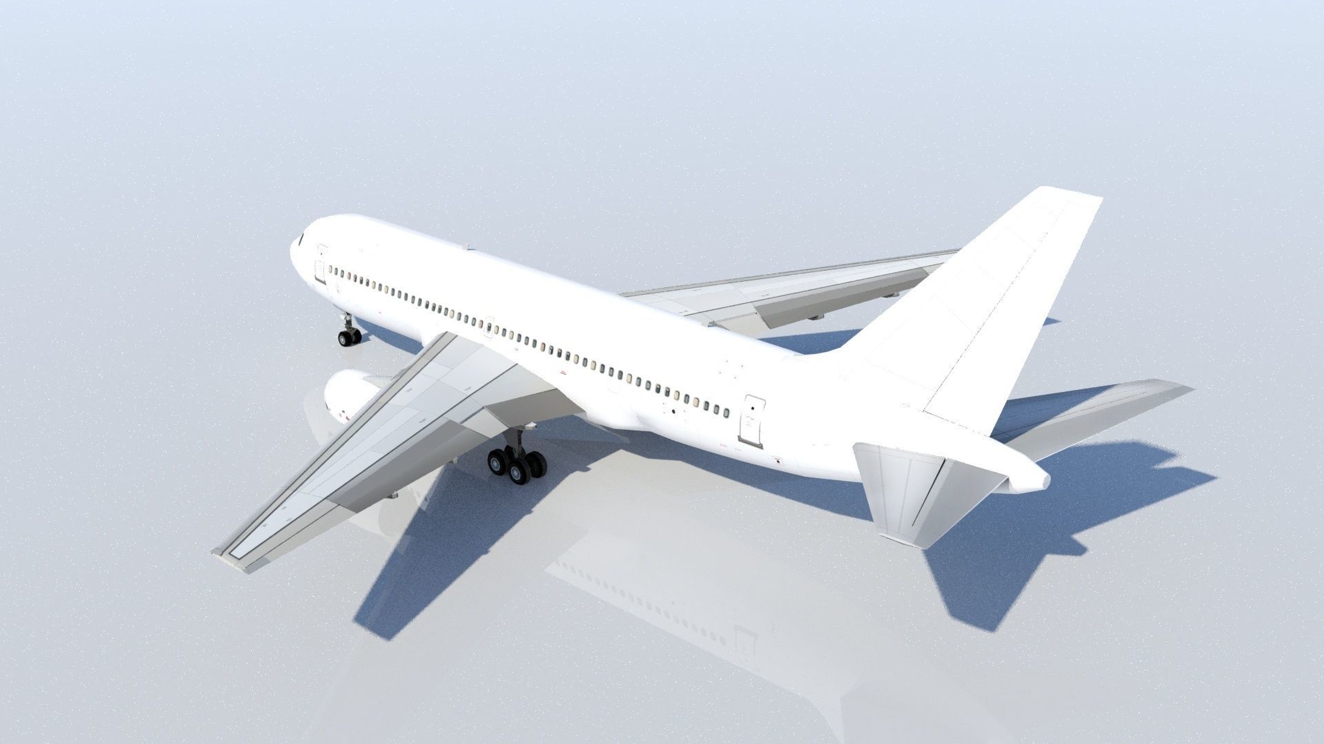 3D model B767-200 static Model Low Poly blank VR / AR / low-poly | CGTrader