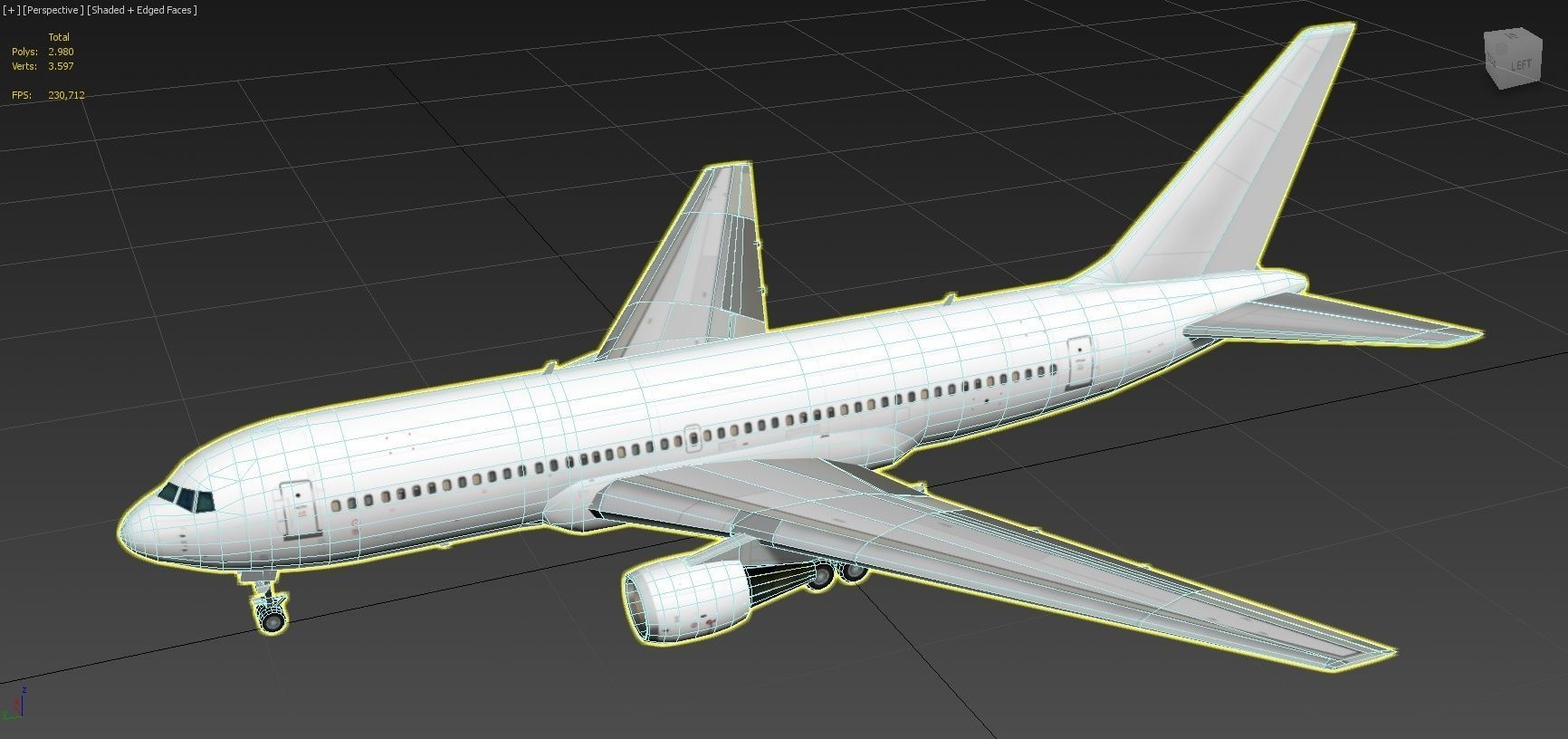 3D model B767-200 static Model Low Poly blank VR / AR / low-poly | CGTrader