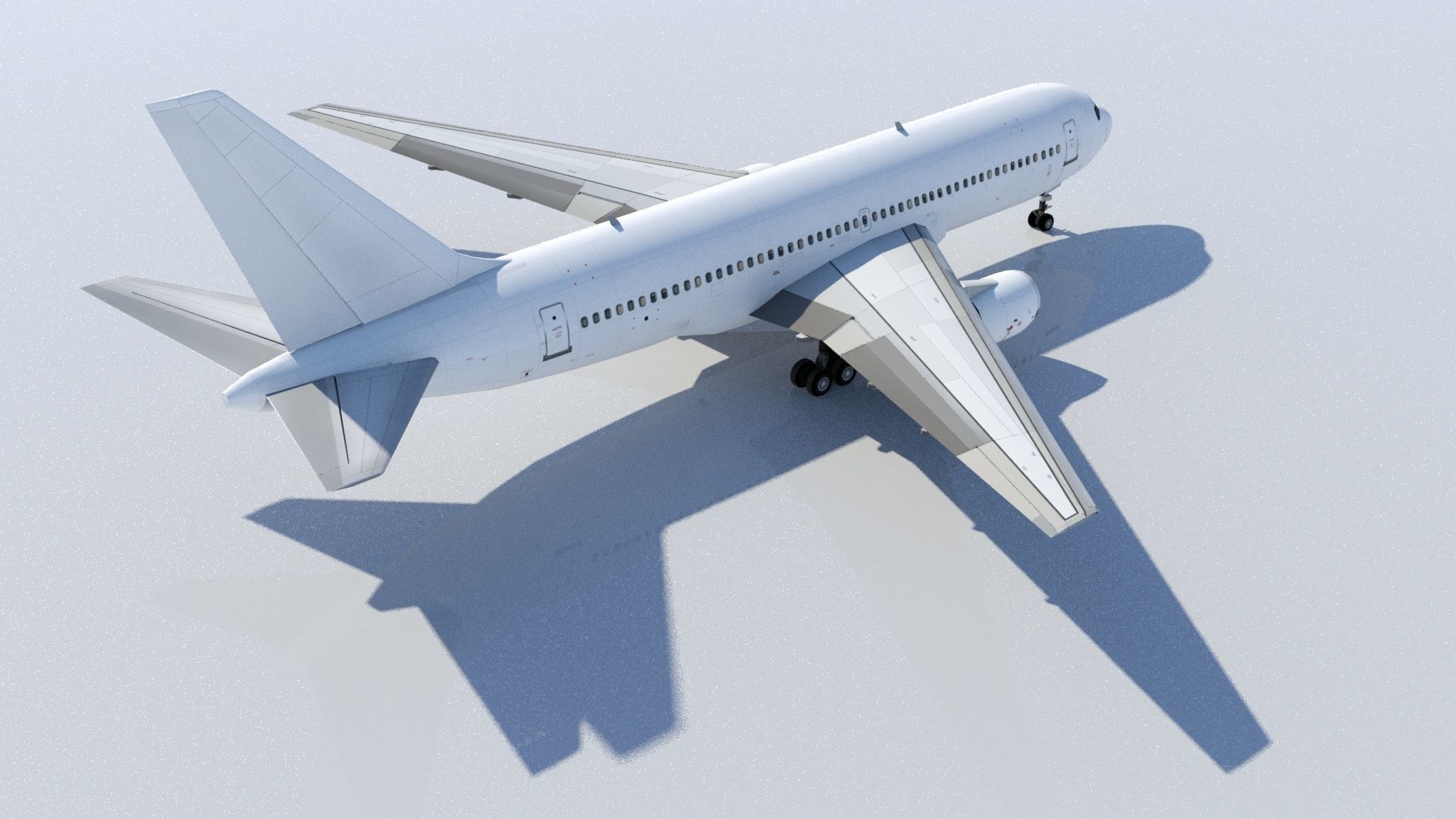 3D model B767-200 static Model Low Poly blank VR / AR / low-poly | CGTrader
