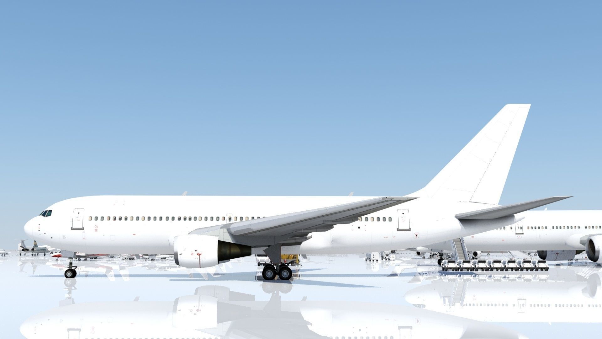 3D model Boeing B 767-200 static Model Low Poly blank VR / AR / low ...