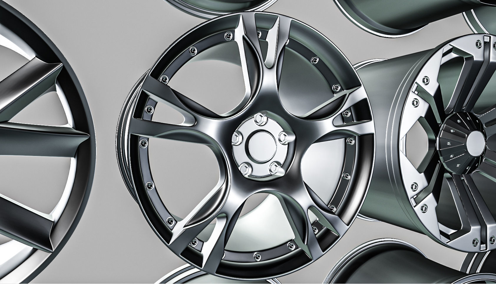 Rim Pack 40 Wheels Car Kitbash 3D model | CGTrader