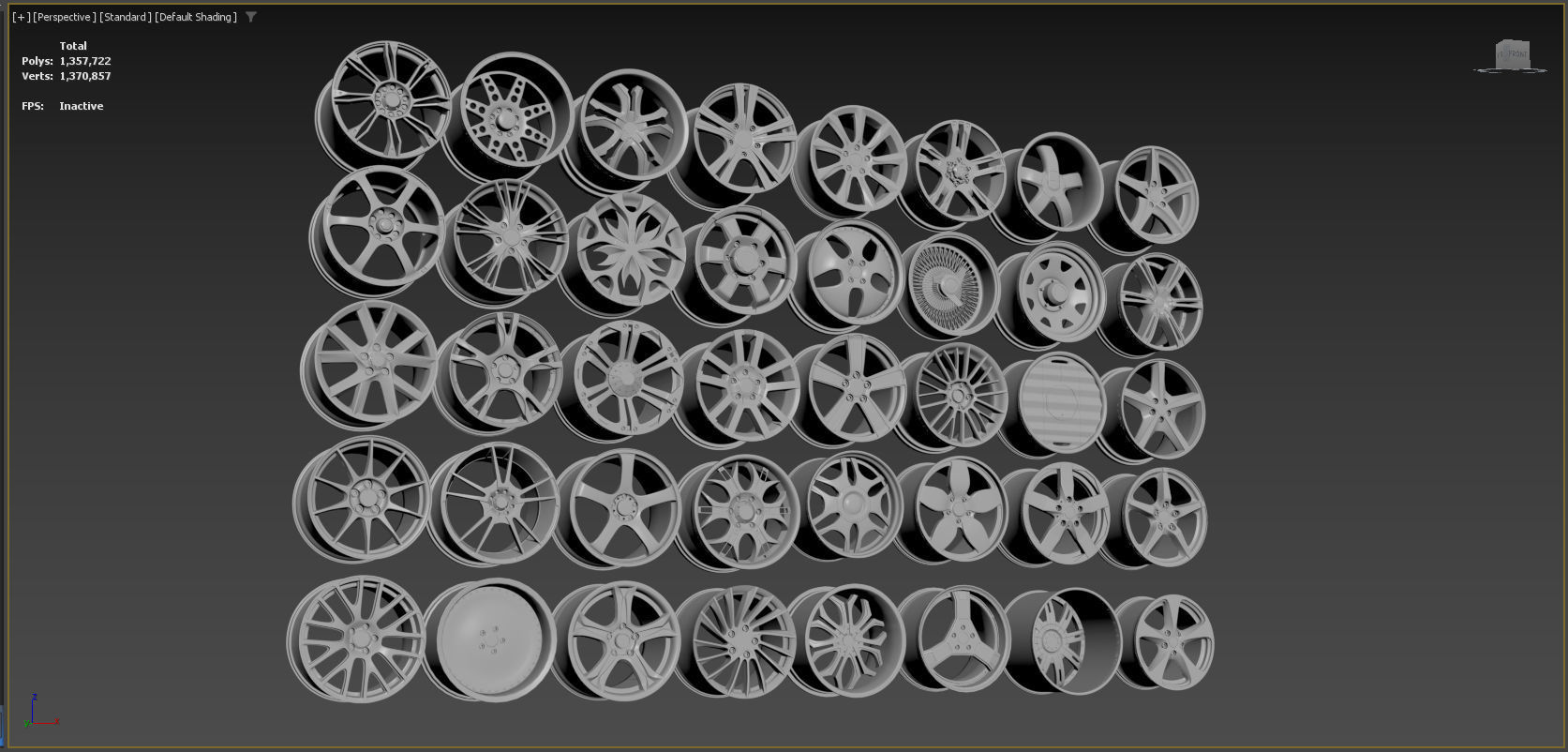 Rim Pack 40 Wheels Car Kitbash 3D model | CGTrader