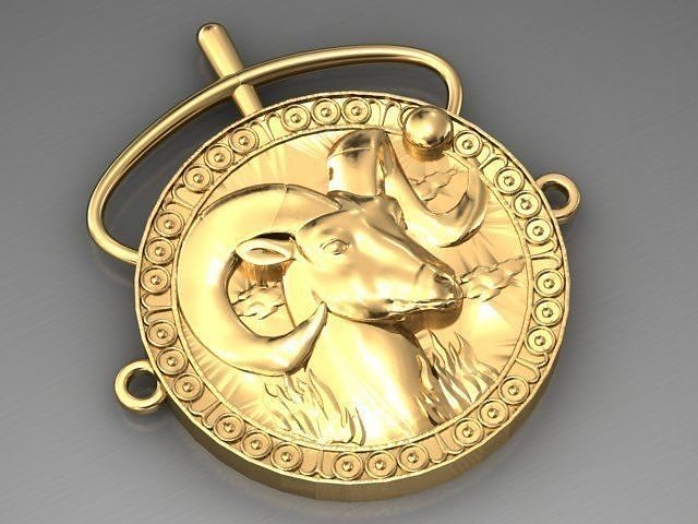 Aries pendant 3D model 3D printable | CGTrader