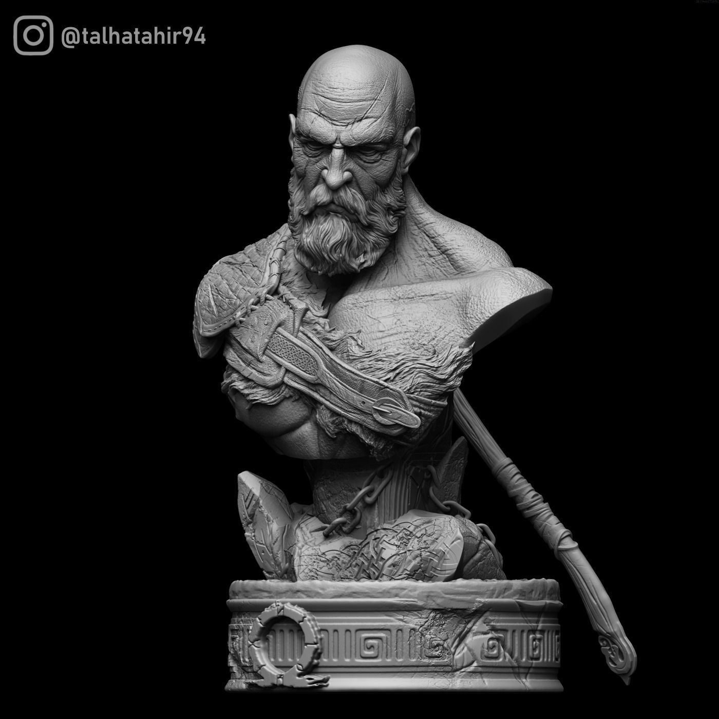 KRATOS - GOD OF WAR BUST - HIGH DETAIL 3D PRINT MODEL 3D model 3D ...