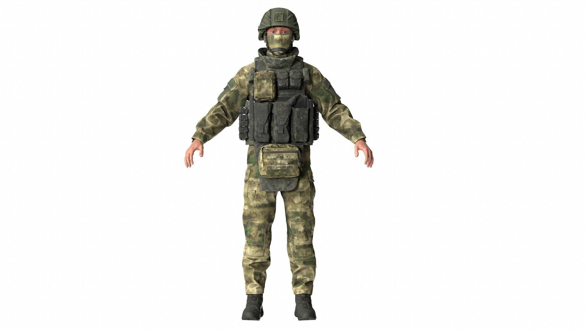 3D model Russian Soldier PMC Character VR / AR / low-poly | CGTrader