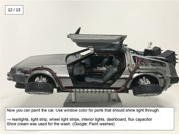 DIY DeLorean Time Machine 3D model 3D printable | CGTrader